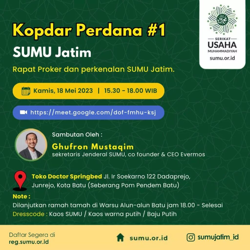 Kopdat Pertama SUMU Jatim - Serikat Usaha Muhammadiyah (SUMU)