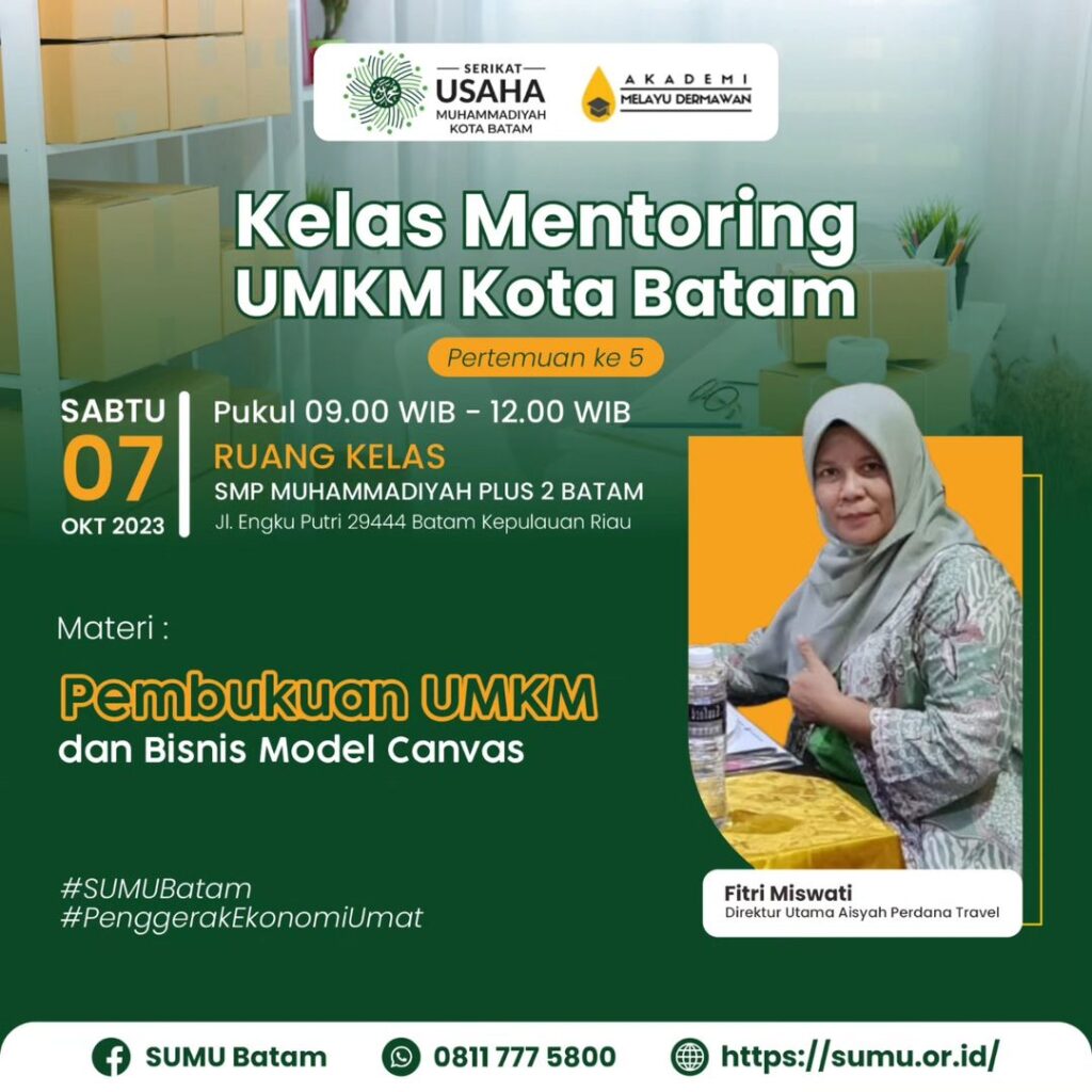 Mentoring UMKM Kota Batam - Serikat Usaha Muhammadiyah (SUMU)
